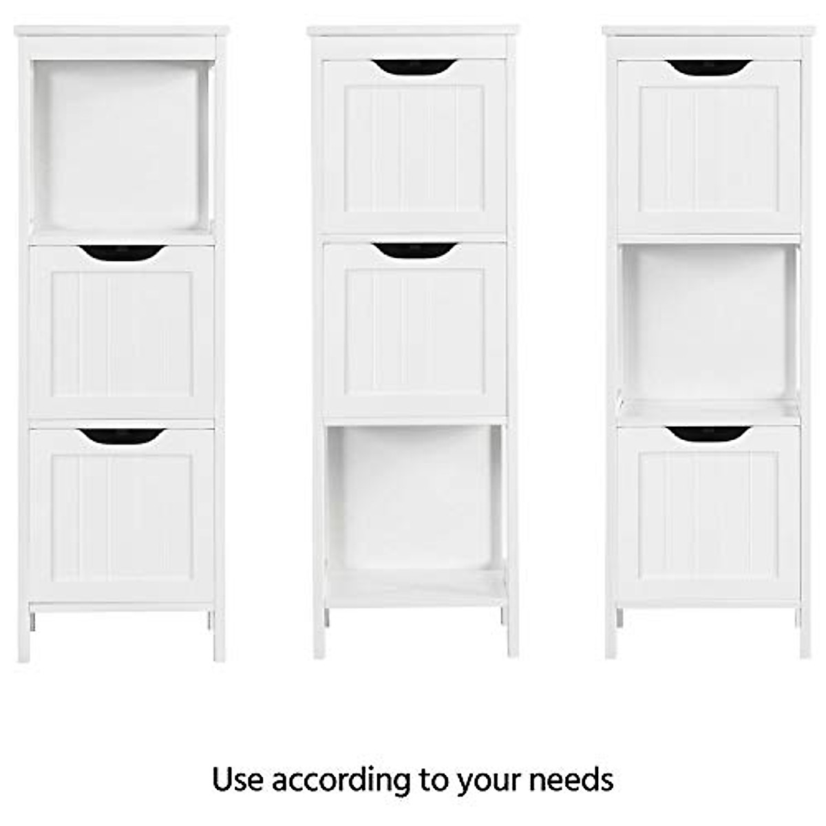 Yaheetech Bathroom Floor Cabinet, Wooden Storage Cabinet with 2 Drawers, Multifunctional Side Organizer Rack Stand Table, White