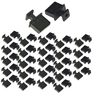 Kentek Lot of 50 PCs USB 2.0/3.0 Type A Dust Cover with Handle Port Protectors Anti-Dust Dirt for USB Female Ports Black