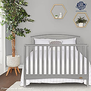 Dream On Me Eden 5-in-1 Convertible Full Panel Crib in Pebble Grey, JPMA Certified, Non-Toxic Finishes, Features 3 Mattress Height Settings, Constructed of Solid Pinewood