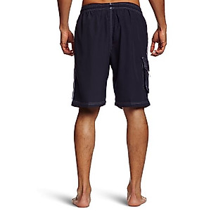 TYR Men's Solid Challenger Swim Shorts, Navy, Large