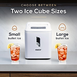Igloo Automatic Ice Maker, Self- Cleaning, Countertop Size, 26 Pounds in 24 Hours, 9 Large or Small Ice Cubes in 7 Minutes, LED Control Panel, Scoop Included, Perfect for Water Bottles, Mixed Drinks