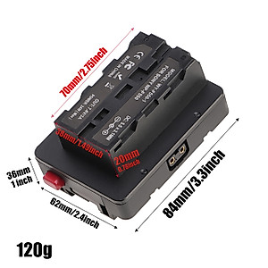 Fotga V-Lock Power Adapter Mount Plate V Mount Battery Plate + NP-F NP-F960 NP-F970 NP-F550 Dummy Battery,D-tap Output for Power Camera Monitor LED Light for Z Cam E2/F6/S6/F8 Video Camera Transmitter