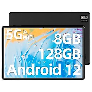 SGIN Android 12 Tablet 10.1 inch, Tablets with 8GB RAM 128GB ROM (512GB TF), MTK Octa Core CPU, 2.4G/5G WiFi, IPS 1280x800 HD Display, BT5.0, GPS, 6000mAh, 8MP+5MP Dual Camera, USB Type-C
