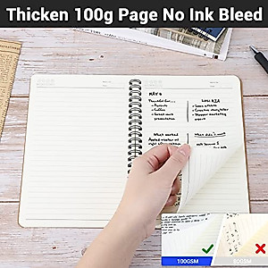 EUSOAR College Ruled Spiral Notebook, A5 3packs 5.5"X8.3" 120 Pages Line Travel Notebooks Journal, Memo Notepad Sketchbook, Students Office Business Subject Diary Ruled Book Journal-Kraft Cover