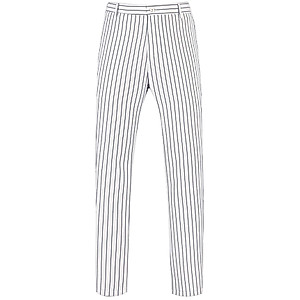 Mens 3 Piece Pinstripe Suit Slim Fit Casual Dress Suits Blazer + Vest + Pants US Size 32 White