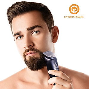 My Perfect Goatee®️ 13-in-1 Mens Grooming Kit - LED Display Beard Trimming Kit with Travel Bag, Charging Stand, & More - Waterproof, Cordless Electric Trimmer for Nose, Body, & More – Ideal Gift Set