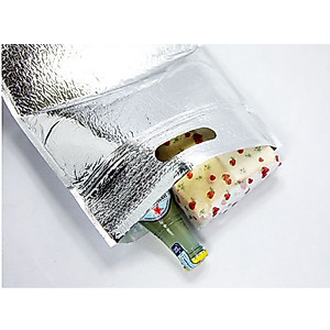 Ohara Insulated Easy Zip Lock Resealable Aluminum Sandwich Bag - Reusable Thermal Lunch Snack Bento Picnic Hot & Cold Pouch (10, Small)