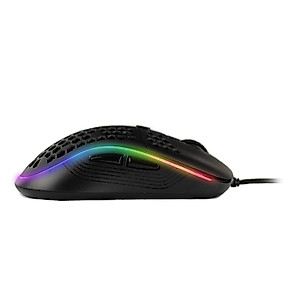 Castle Ultralight PC USB Wired Mouse with Honeycomb Shell - 10k DPI Optical Sensor Gaming Mouse - Ambidextrous Mouse with RGB Lighting and 8 Programmable Buttons