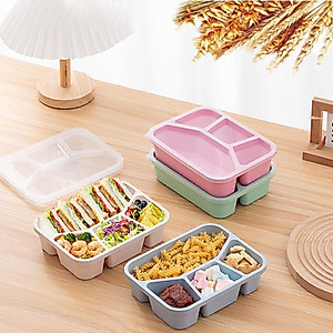 cozinester Meal Prep Containers - Versatile 4 Compartment Snack Containers for Efficient Lunch Storage - Durable and Reusable Lunch Containers for Organized Meal Planning (Pack of 4)