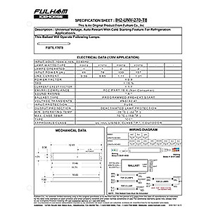 Fulham Lighting IH2-UNV-270-T8 IceHorse 2 Low Temp Ballast, 120V, Black/Red
