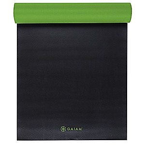 Gaiam Athletic Yoga Series duraMAT Xtra-Wide Mat, Green, 5mm