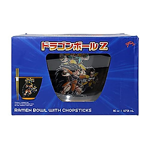 Stunned Mind Dragon Ball Z 16 oz Saiyans vs Earth Ramen Bowl with Chopsticks