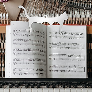 2Pcs Music Book Clip, Metal Music Book Clip Page Holder Music Stand Clips Sheet Music Clips for Piano Keyboard Stands Books (Silver)