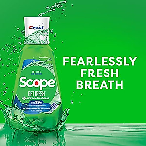 Crest Scope Get Fresh Mouthwash with Alcohol, Fights Plaque and Gingivitis, Spearmint 1L