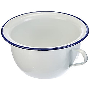ibili Chamber Pot Blanca 3,5 l of Enamelled Steel, White/Blue, 24 x 24 x 12 cm