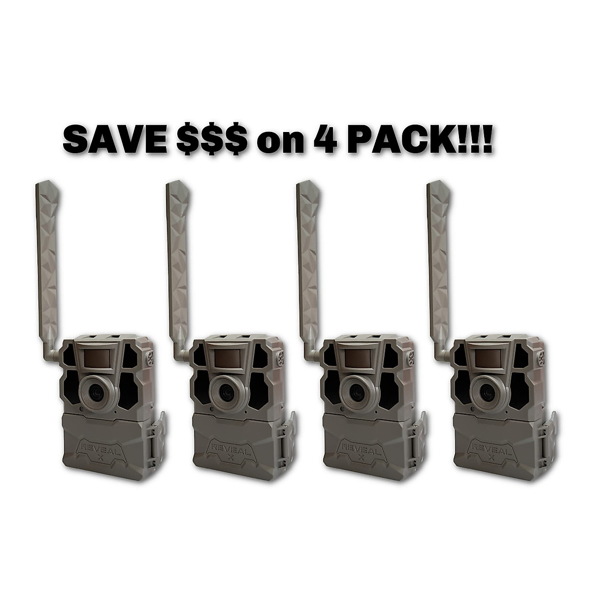TACTACAM Reveal X Gen 2.0 LTE Cellular Trail Camera AT&T and Verizon, HD Video, HD Photo, Low Glow IR LED Flash (TA-TC-XG2) for Hunting, Security, Surveillance Gen 2 (4) 4 Pack Gen 2.0