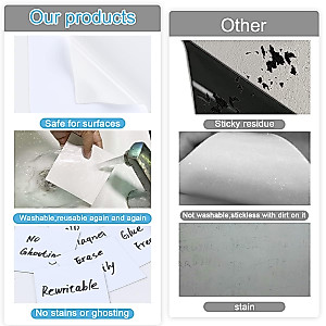 HOHI LINE Dry Erase Reusable Colorful Square 4x4 Self-Stick Notes Pads Sticky Post it Notes Magnetic Whiteboard Markers with Erasers (4"x4", Colorful 15pcs Note Pad)