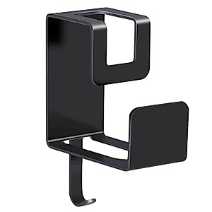 YIKANGHENG Adhesive Washbasin Hook, 1 Pcs Stainless Steel Silver Pot Holder Used for Kitchen and Bathroom Placing Washbasin and Pot (Black)