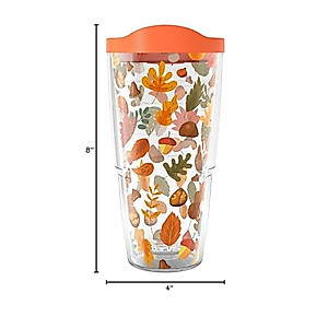 Tervis Awesome Autumn Fall Leaves Made in USA Double Walled Insulated Tumbler Travel Cup Keeps Drinks Cold & Hot, 24oz, Classic