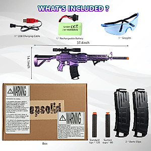 Toy Guns for Boys 8-12, Automatic Machine Toy Gun Electric Toy Foam Blasters & Guns with 200 Bullets, 2 Magazines, 1 Goggles, Foam Dart Gun Toys Birthday Xmas Gifts for Kids 8+