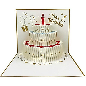 3D Pop Up Birthday Cards,Birthday Greeting Cards Handmade Happy Birthday Cards & Envelopes for Sister, Mom, Wife, Kids, Boy, Girl, Friend