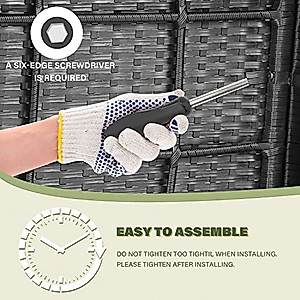 PAOLFOX Outdoor Patio Furniture Sets, Patio Furniture Set 3 Piece, Wicker Patio Chairs, Porch Deck Furniture, Rattan Wicker Furniture, Blue