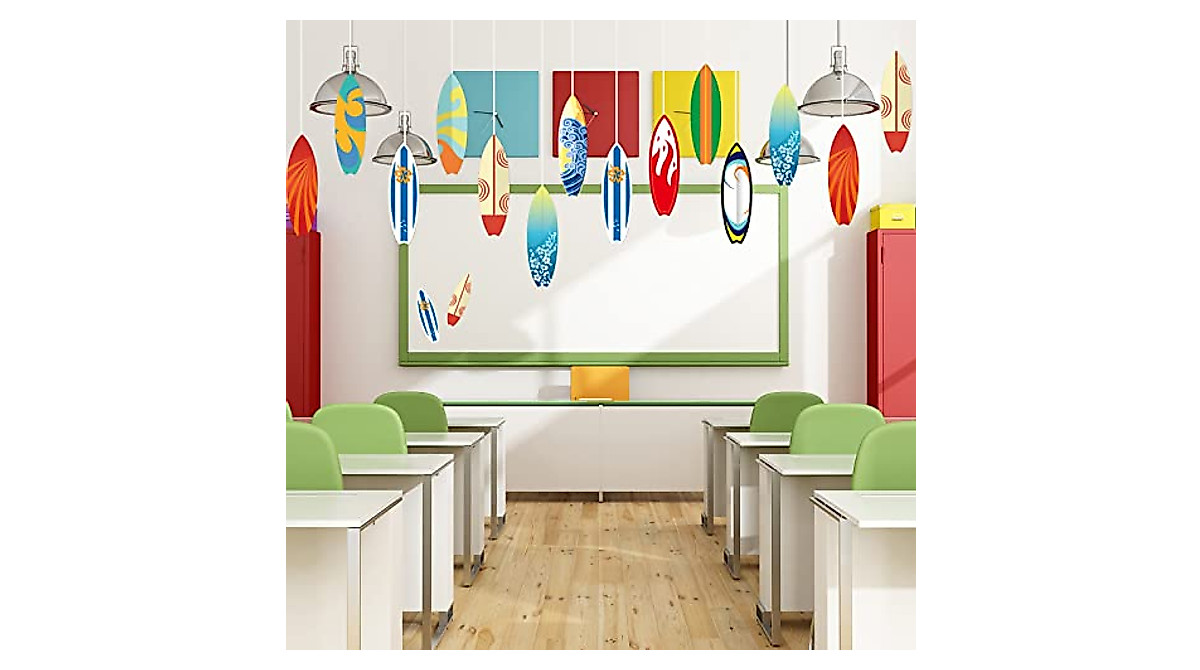 60 Pieces Surfboards Cutouts - Tropical Beach Decorations for Summer