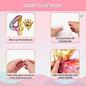 Captain Decor 4 Number Balloon 40 Inch Rainbow Gradient with Detachable Crown – Easy Inflate and deflate reusable, Premium Foil Mylar Balloons for Birthdays, Anniversaries, and Party Decorations