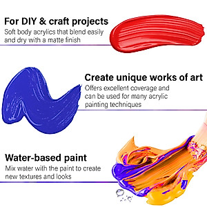 BLUEBIRD Fabric Paint, White, 3.4 Fl Oz, Permanent Fabric Paints for Clothes, Furniture Upholstery