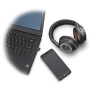 Plantronics Voyager 8200 UC Bluetooth Headset with USB Type-A Adapter (Black) (208769-01) Essential Bundle (Renewed)