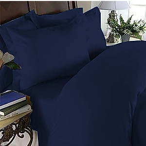 Elegance Linen Wrinkle-Free- 1500 Thread Count Queen Size Egyptian Quality 3pcs Duvet Cover, Solid Navy Blue