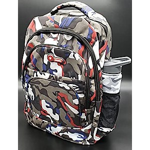 Synergy Shipping Solutions Universal/Unisex Fashionable Backpack - Colorful Multi Cam Design - Lightweight & Durable with Capacity to Hold Books, Laptops, Sports & Outdoor Items, Large Capacity