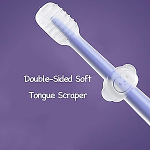 PandaEar 3 Pack Silicone Toddler Toothbrushes 0 to 18 Months, Baby Tongue Cleaner + U-Shaped ToothScrubber + First Toothbrush Teething, Gum Oral Cleaner