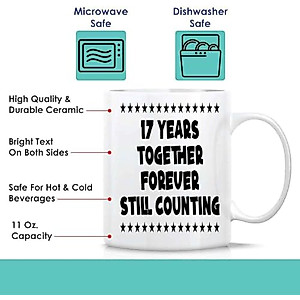 17 Years Together Forever Gifts - Gift for Couples on Grey Multicolor Unisex Sweat and 11 Oz White Ceramic Coffee Mug