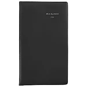 AT-A-GLANCE 2023 Weekly Pocket Calendar, Planner, DayMinder, 3-1/2" x 6", Pocket Size, Open Scheduling, Black (SK4800)