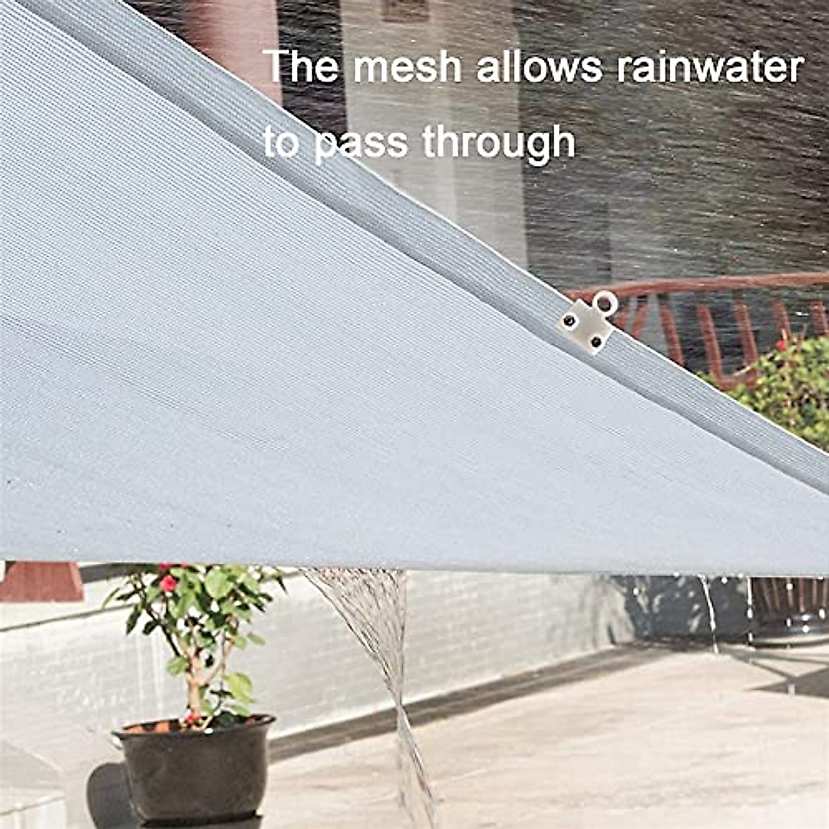 ALBN-Shading net Outdoor Shading Netting 80% Shading Rate HDPE Anti-UV for Garden Balcony Window with Free Universal Buckle (Color : White, Size : 1x5m)