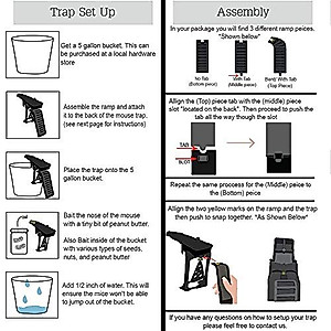 RinneTraps - 2 Pack Walk The Plank Mouse Trap | Bucket Mouse Trap | Mini Flip N Slide | 2 Free Ramps Included- Multi Catch, Auto Resetting | Humane | Catch and Release | Or Lethal
