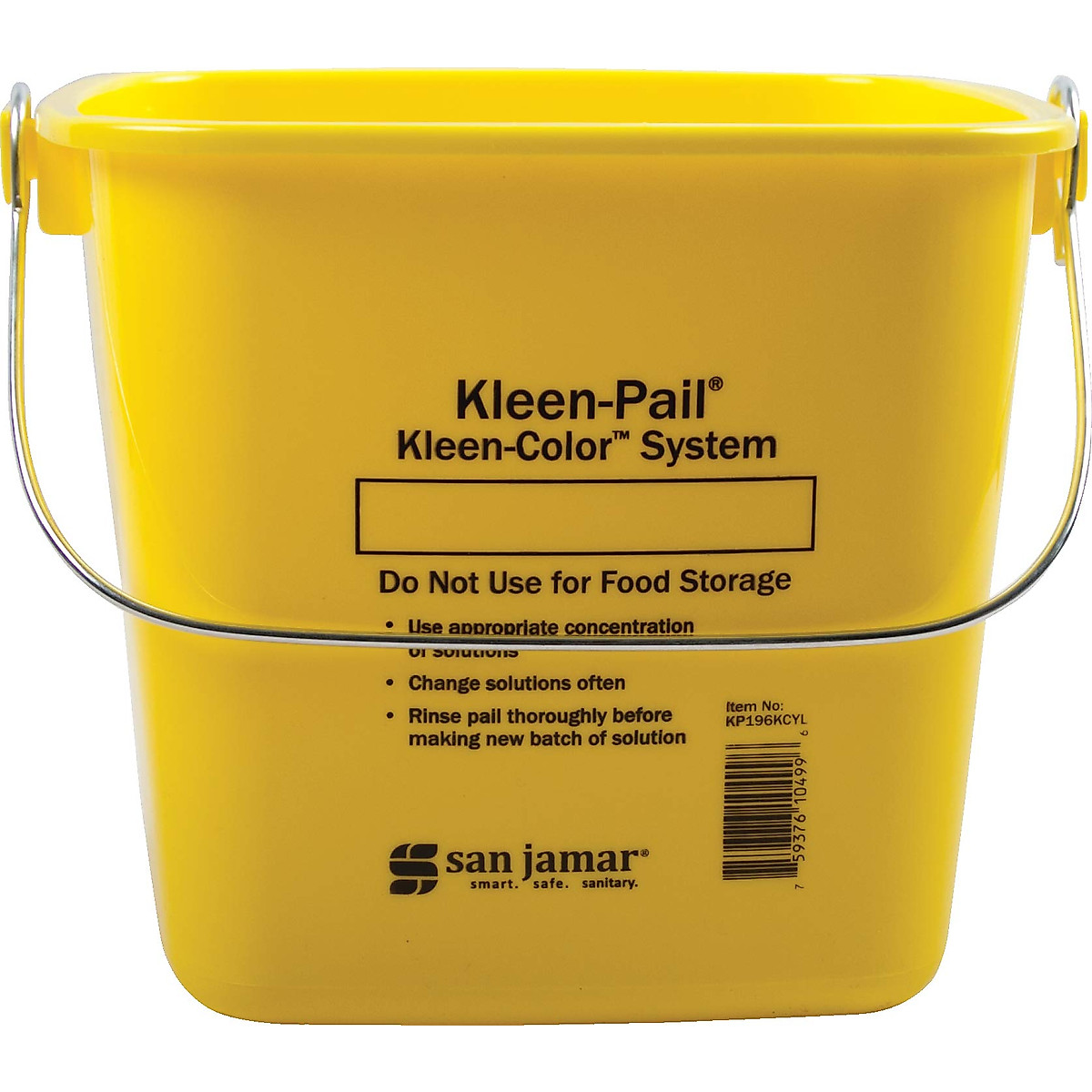 San Jamar Kleen-Pail® Plastic Cleaning Bucket 6 Quarts Yellow