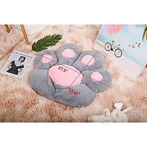 TERUIPE Cat Paw Cushion Plush Home Office Chair Cushion Bear Paw Cute Lazy Sofa Warm Floor Seat Pad Perfect for Holiday Gray