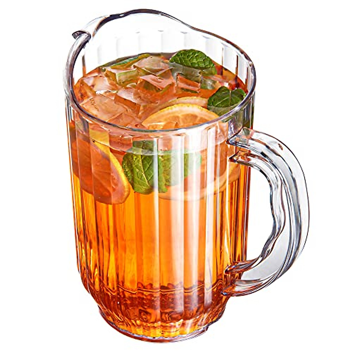 Restaurantware Base 47 Ounce Beer Pitcher, 1 Durable Restaurant Pitcher - Hard Plastic, Serve Soda, Lemonade, Juice, or Sangria, Clear Plastic Water Pitcher, For Bars, Parties, or Homes