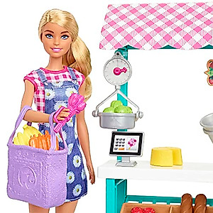 Barbie Careers Doll & Playset, Farmers Market Theme with Blonde Fashion Doll, Furniture & Accessories