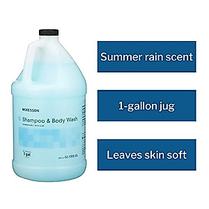 McKesson Body Wash and Shampoo with Aloe, Sumer Rain Scent, 1 gal, 4 Count