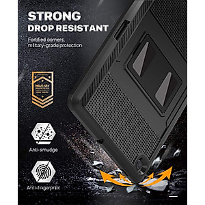 MoKo Case for Samsung Galaxy Tab S6 Lite 10.4 Inch 2024/2022/2020 (SM-P620/P625/P613/P619/P610/P615),Shockproof Full Body Rugged Hybrid Cover with Screen Protector & Pencil Holder - Black