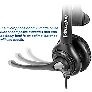 VoiceJoy Monaural Headset with Noise Cancelling Microphone with QD (Quick Disconnect),Compatible and Plantronics QD Quick Disconnect Connector