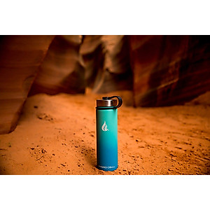 HYDRO CELL Stainless Steel Insulated Water Bottle with Straw - For Cold & Hot Drinks - Metal Vacuum Flask with Screw Cap and Modern Leakproof Sport Thermos for Kids & Adults (Teal/Blue 24oz)