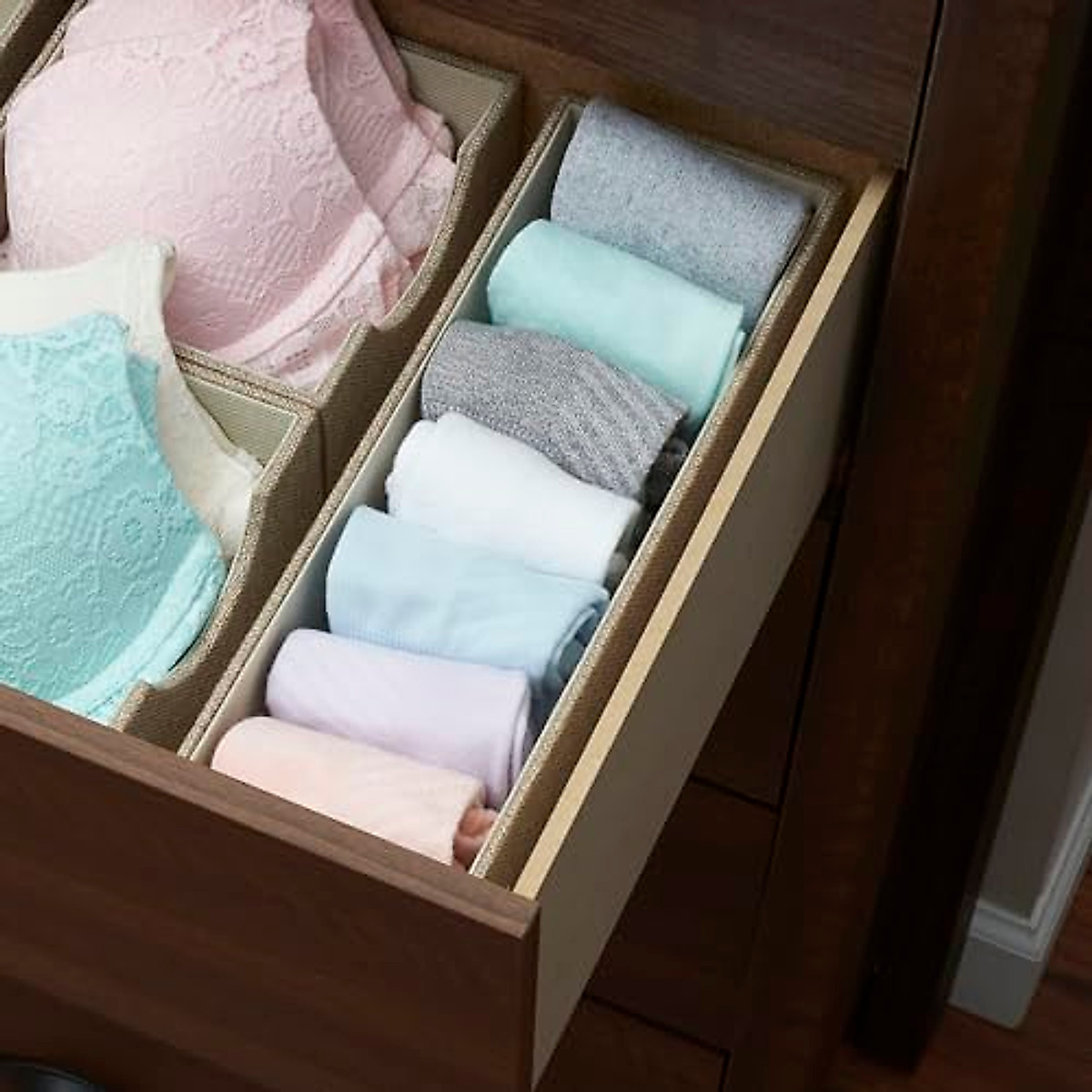 Household Essentials Brown 720-1 Deep Drawer Organizer Box for Storage | 12 in x 4 in x 3.13