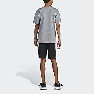 adidas boys Short Sleeve Aeroready® Bos Toss Tee T Shirt, Charcoal Grey Heather, Large US