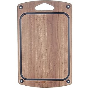 Beast Canteen Dishwasher Safe Cutting Board, Made of Wood Fiber Composite, BPA Free, Non-Slip Rubber Feet, Juice Groove, Handle, Walnut Color, Thin, Large, Cut Meat, Cheese, Fruit, Steak