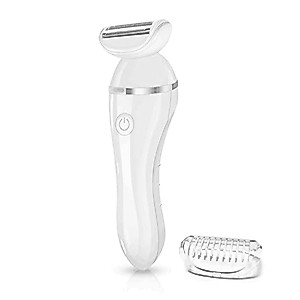 MHSY Electric Razor for Women, 3 in 1 Womens Shaver for Pubic Hair, Wet Dry Hair Removal Cordless Bikini Trimmer for Legs Underarms and Bikini Line Painless USB Rechargeable Lady Body Shaver