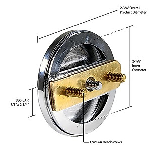 Westbrass Floating No-Hole Overflow Faceplate, Matte Black, D980R-62